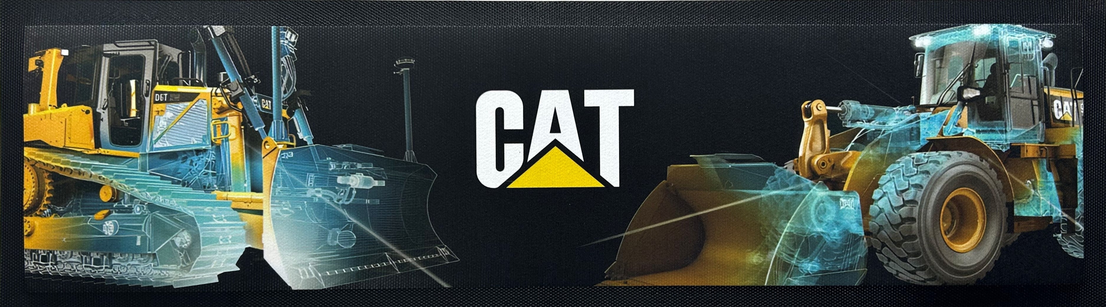 Caterpillar CAT Diggers Premium Rubber-Backed Bar Mat Runner