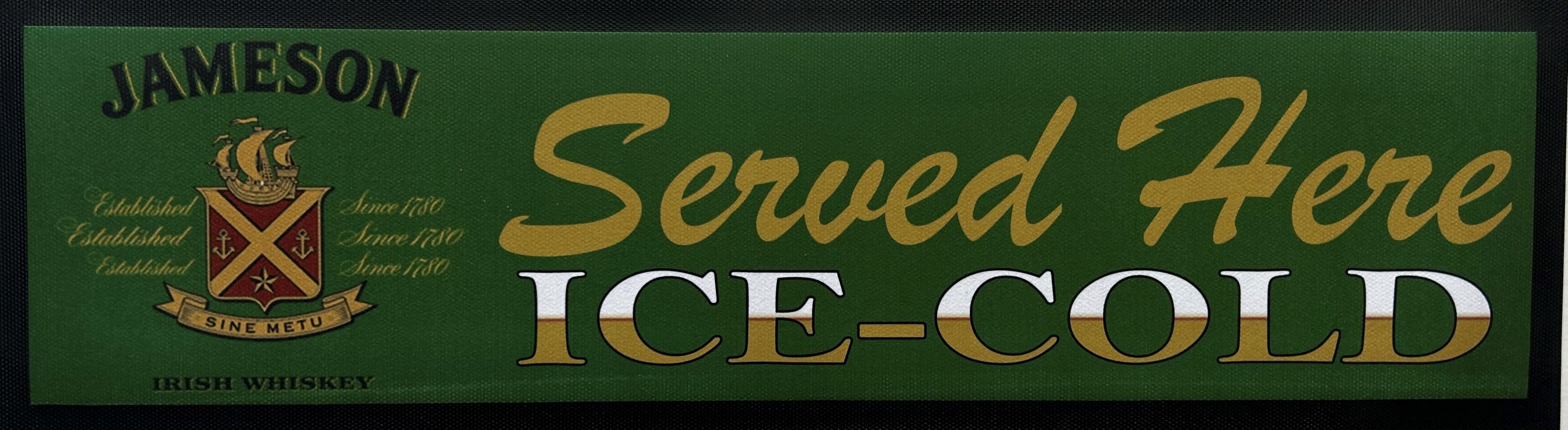 Jameson "Served Here Ice Cold" Premium Rubber-Backed Bar Mat Runner
